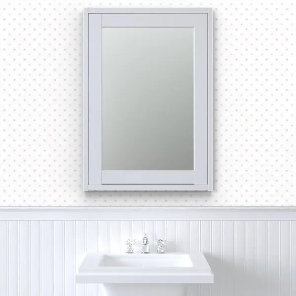 Spoonflower White Geometric Classic Kitsch Star Retro Custom Pre-pasted Wallpaper