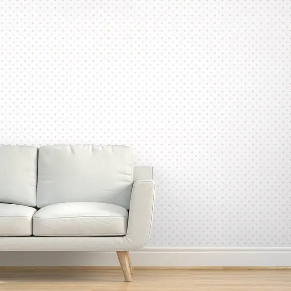 Spoonflower White Geometric Classic Kitsch Star Retro Custom Pre-pasted Wallpaper - Pink