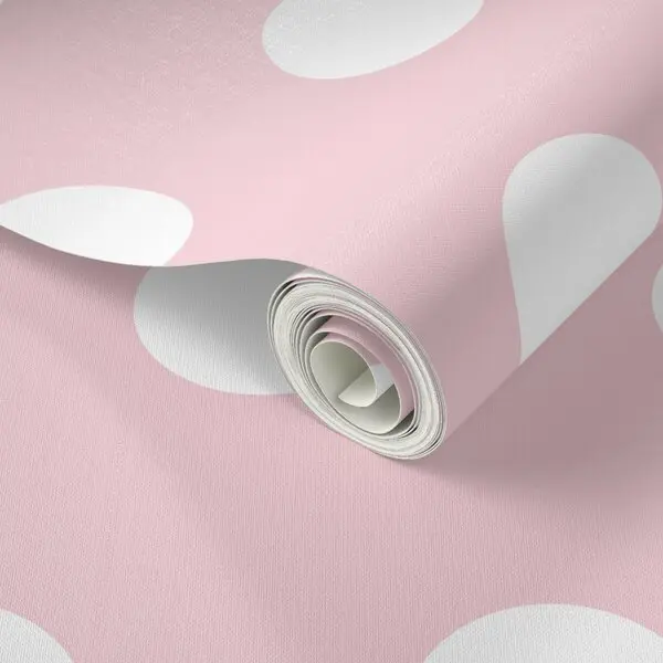 Spoonflower Bright Polka Dots Pale Ditsy Custom Pre-pasted Wallpaper