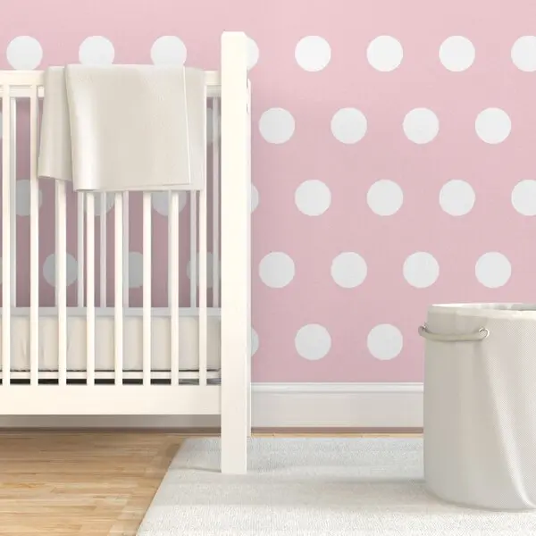 Spoonflower Bright Polka Dots Pale Ditsy Custom Pre-pasted Wallpaper