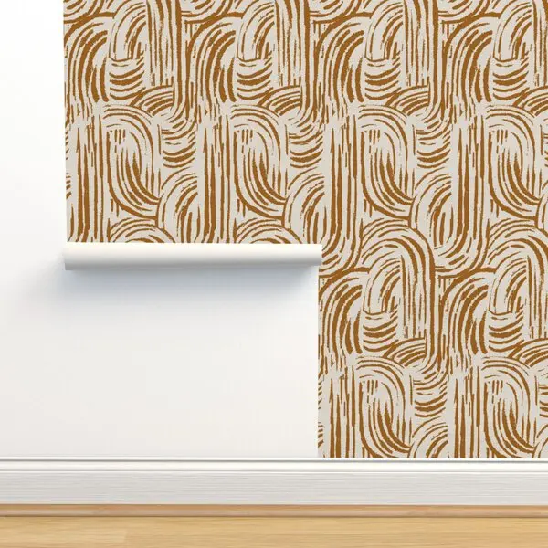 Spoonflower Salt Ochre 100% Natural Sisal Grasscloth Wallcovering