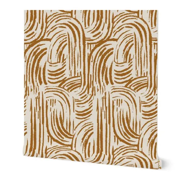 Spoonflower Salt Ochre 100% Natural Sisal Grasscloth Wallcovering