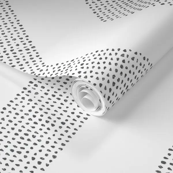 Spoonflower Minimal Zigzag Black And Graphic Lines Custom Pre-pasted Wallpaper