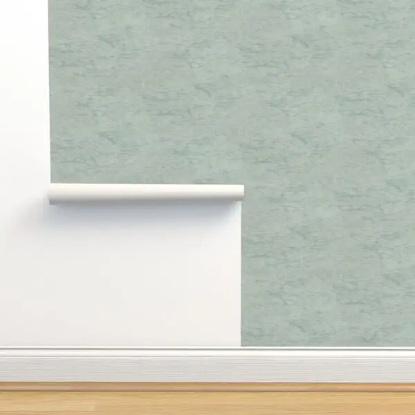 Spoonflower Arashi Shibori Eucalyptus Green Blue 100% Natural Sisal Grasscloth Wallcovering