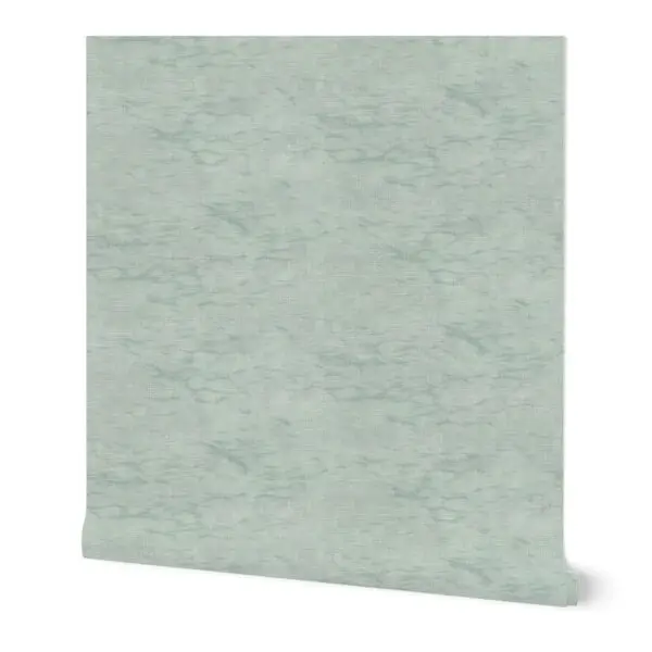 Spoonflower Arashi Shibori Eucalyptus Green Blue 100% Natural Sisal Grasscloth Wallcovering