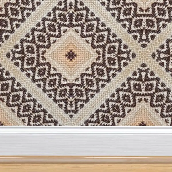 Spoonflower Woven Textured Diamonds 100% Natural Sisal Grasscloth Wallcovering