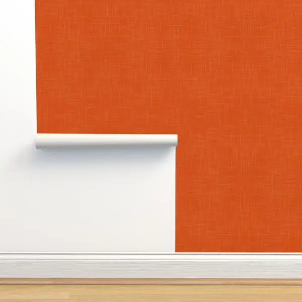Spoonflower Vintage Vibrant Texture On Textured 100% Natural Sisal Grasscloth Wallcovering - Orange
