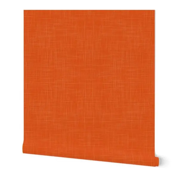 Spoonflower Vintage Vibrant Texture On Textured 100% Natural Sisal Grasscloth Wallcovering - Orange