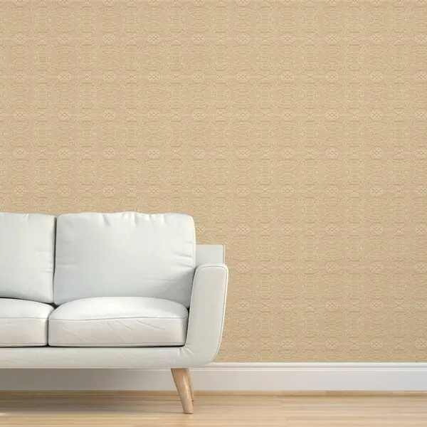 Spoonflower Handmade Paper Textured Mirror Repeat Cream Beige 100% Natural Sisal Grasscloth Wallcovering