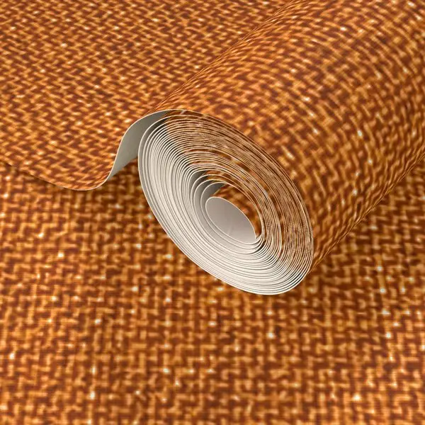 Spoonflower Texture Deep Mustard Yellow 100% Natural Sisal Grasscloth Wallcovering - Brown,orange