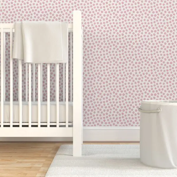Spoonflower Polka Dot Hand Painted Medium Scale Whimsical Custom Pre-pasted Wallpaper