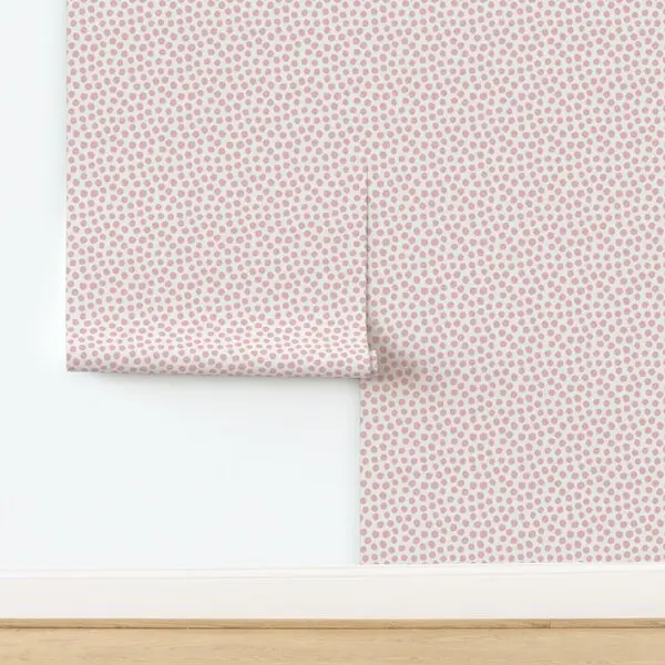 Spoonflower Polka Dot Hand Painted Medium Scale Whimsical Custom Pre-pasted Wallpaper