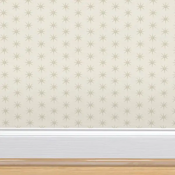 Spoonflower Putty And Cream Stars 100% Natural Sisal Grasscloth Wallcovering - White,gray