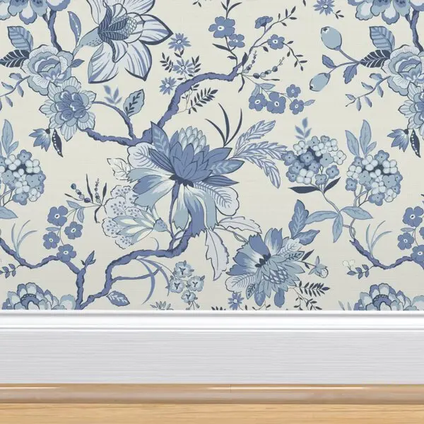 Spoonflower Cinoiserie Mood 100% Natural Sisal Grasscloth Wallcovering