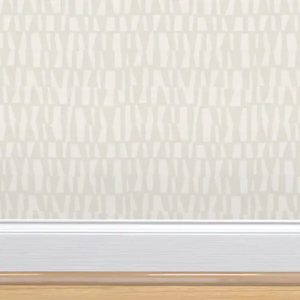 Spoonflower White Beige Geometric 100% Natural Sisal Grasscloth Wallcovering
