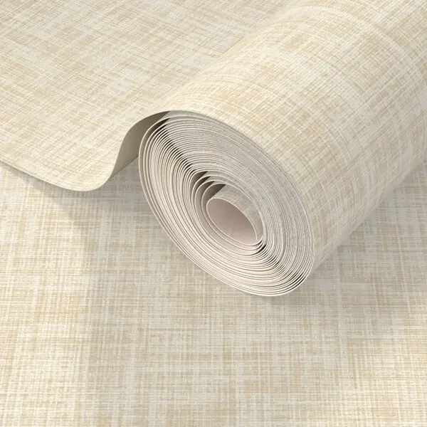Spoonflower Look And In Champagne 100% Natural Sisal Grasscloth Wallcovering - Beige,gray