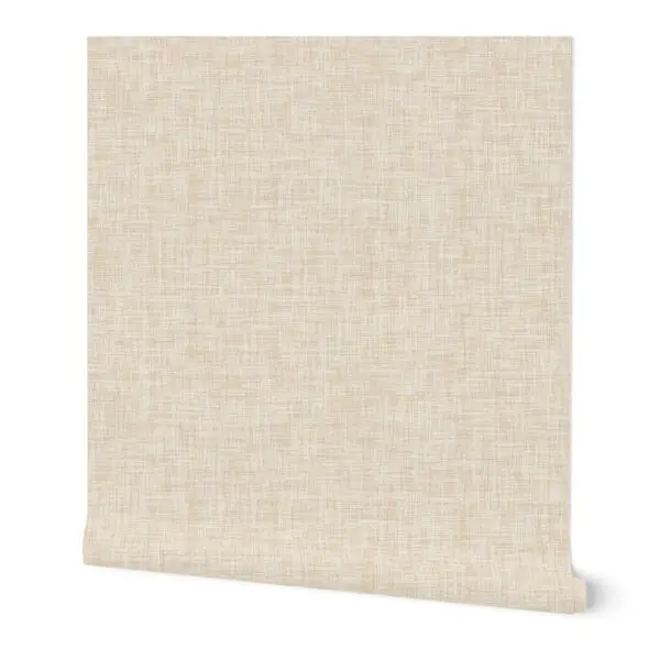 Spoonflower Look And In Champagne 100% Natural Sisal Grasscloth Wallcovering - Beige,gray
