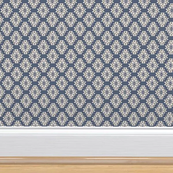 Spoonflower Abstract Aztec Geometric 100% Natural Sisal Grasscloth Wallcovering