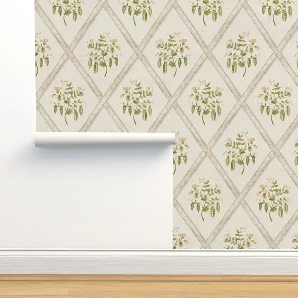 Spoonflower Eloise Neutral Tone 100% Natural Sisal Grasscloth Wallcovering