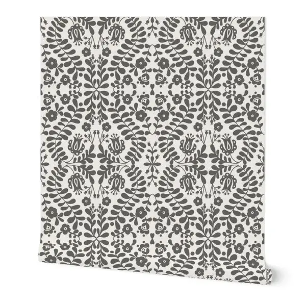 Spoonflower Hun Grey 100% Natural Sisal Grasscloth Wallcovering