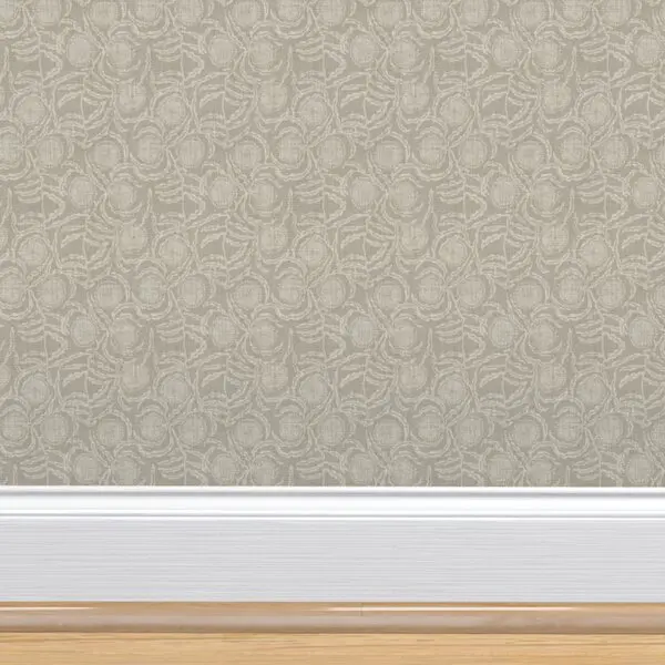 Spoonflower Senna Light Desaturated 100% Natural Sisal Grasscloth Wallcovering - Gray,green