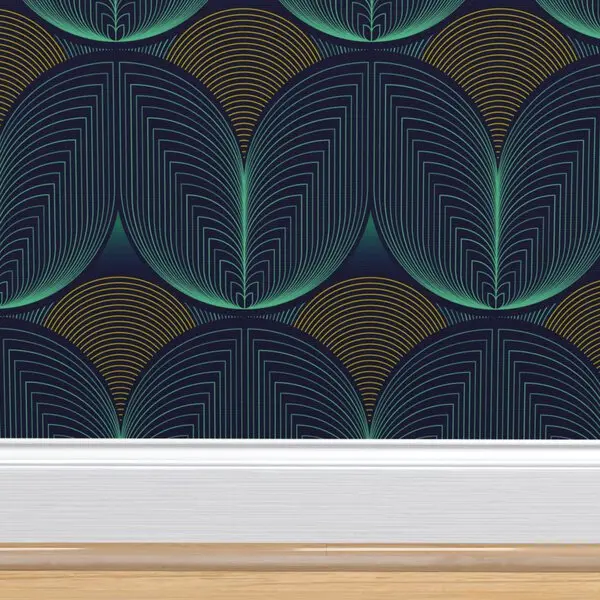 Spoonflower Geometric Art Deco Flower 100% Natural Sisal Grasscloth Wallcovering