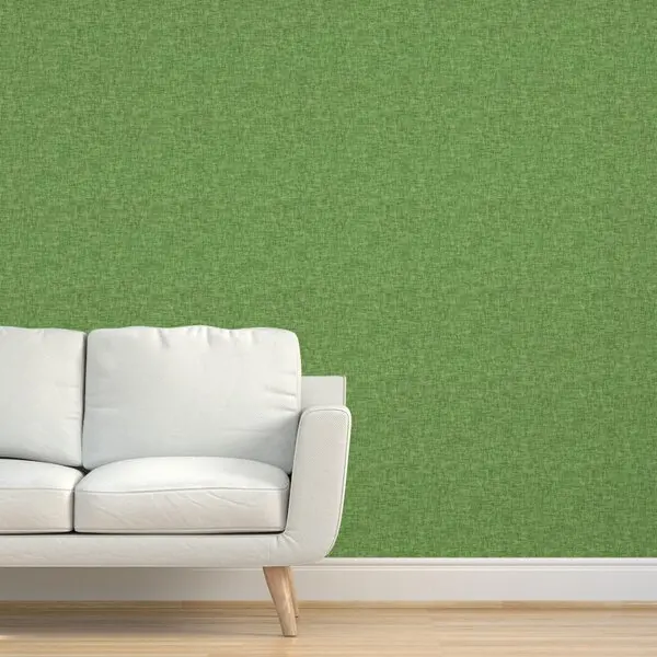 Spoonflower Bgry Textured 100% Natural Sisal Grasscloth Wallcovering - Green