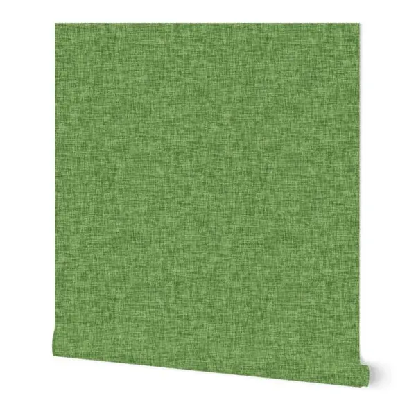 Spoonflower Bgry Textured 100% Natural Sisal Grasscloth Wallcovering - Green