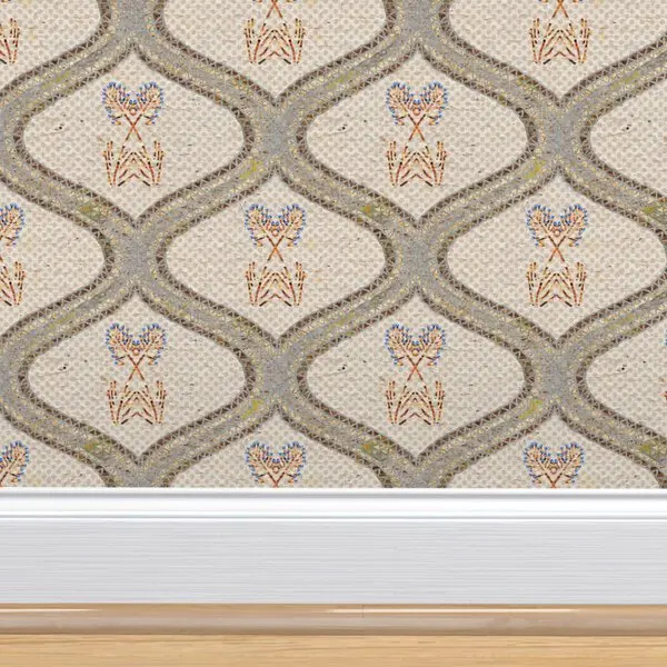 Spoonflower Hyacinth Love 100% Natural Sisal Grasscloth Wallcovering