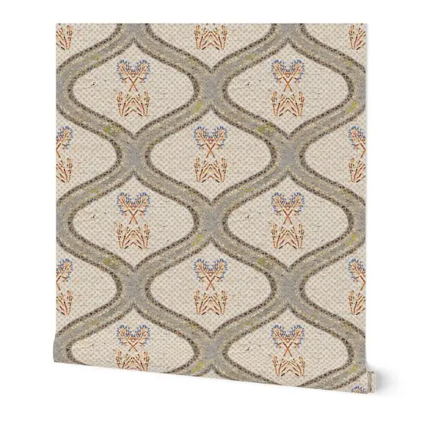 Spoonflower Hyacinth Love 100% Natural Sisal Grasscloth Wallcovering