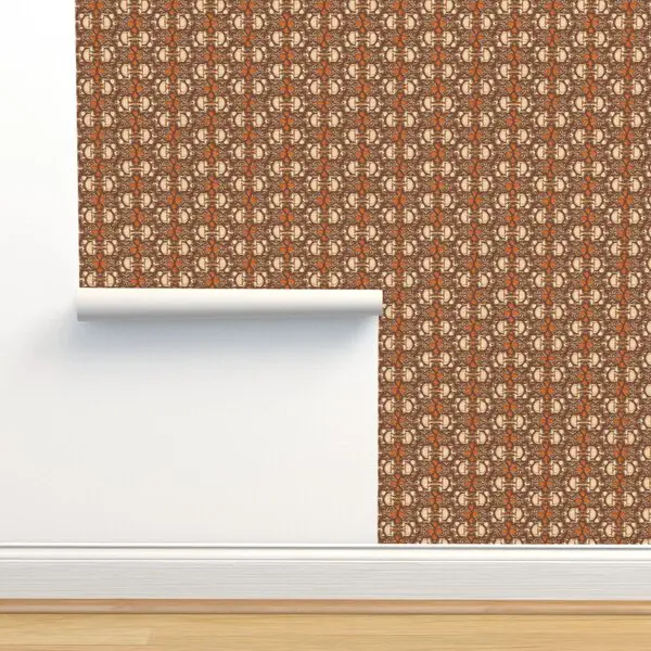 Spoonflower Equestrian Fantasia Hermes On The Ranch 100% Natural Sisal Grasscloth Wallcovering - Brown,beige,orange