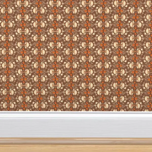Spoonflower Equestrian Fantasia Hermes On The Ranch 100% Natural Sisal Grasscloth Wallcovering - Brown,beige,orange