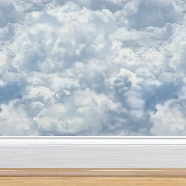 Spoonflower Sky Full Of Clouds 100% Natural Sisal Grasscloth Wallcovering