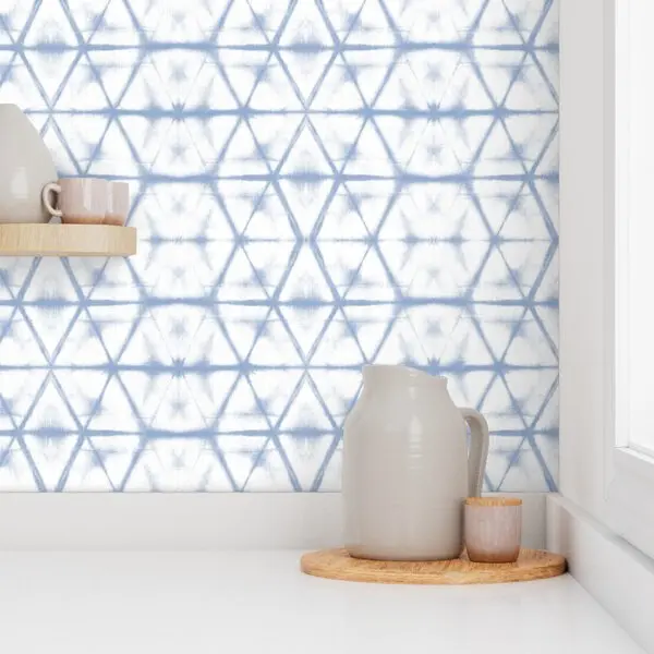 Spoonflower Modern Geometric Abstract Contemporary Beach Custom Pre-pasted Wallpaper