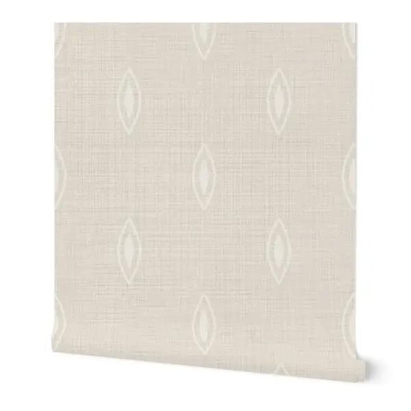 Spoonflower Morocco Cream & White 100% Natural Sisal Grasscloth Wallcovering