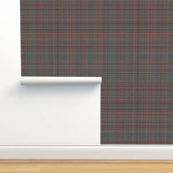 Spoonflower Fall Plaid Tartan Preppy 100% Natural Sisal Grasscloth Wallcovering
