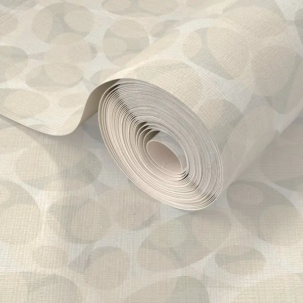 Spoonflower Abstract River Stones Mixed Neutrals Brittanylane 100% Natural Sisal Grasscloth Wallcovering - Beige,gray