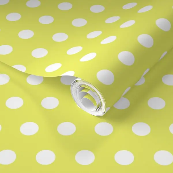 Spoonflower Bright Retro Neon Doll Fashion Playhouse Custom Pre-pasted Wallpaper - Yellow