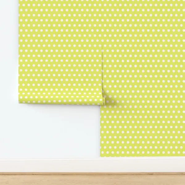 Spoonflower Bright Retro Neon Doll Fashion Playhouse Custom Pre-pasted Wallpaper - Yellow