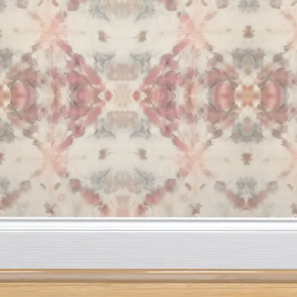 Spoonflower Water Strokes Peach Michelle Mathis 100% Natural Sisal Grasscloth Wallcovering