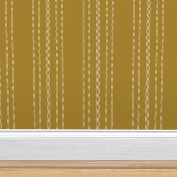 Spoonflower Sunbow Multi Stripe Marigold 100% Natural Sisal Grasscloth Wallcovering