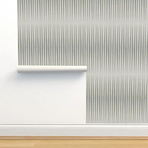 Spoonflower Spikes Sage 100% Natural Sisal Grasscloth Wallcovering
