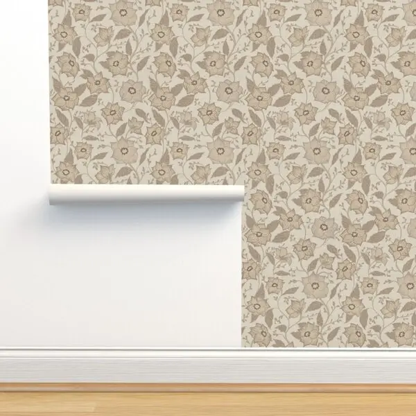 Spoonflower Coraline Bone 100% Natural Sisal Grasscloth Wallcovering