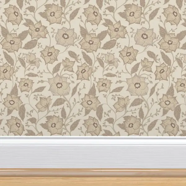 Spoonflower Coraline Bone 100% Natural Sisal Grasscloth Wallcovering