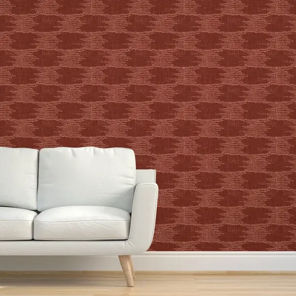 Spoonflower A Dash Of This And That Rust 100% Natural Sisal Grasscloth Wallcovering