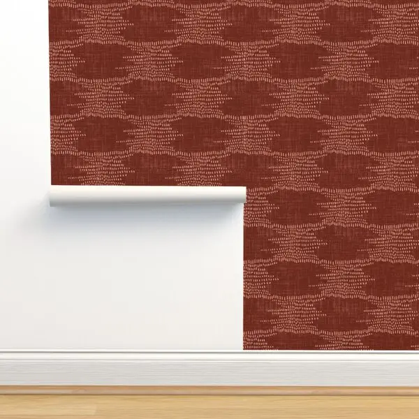 Spoonflower A Dash Of This And That Rust 100% Natural Sisal Grasscloth Wallcovering
