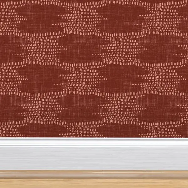 Spoonflower A Dash Of This And That Rust 100% Natural Sisal Grasscloth Wallcovering