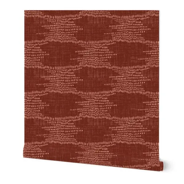 Spoonflower A Dash Of This And That Rust 100% Natural Sisal Grasscloth Wallcovering