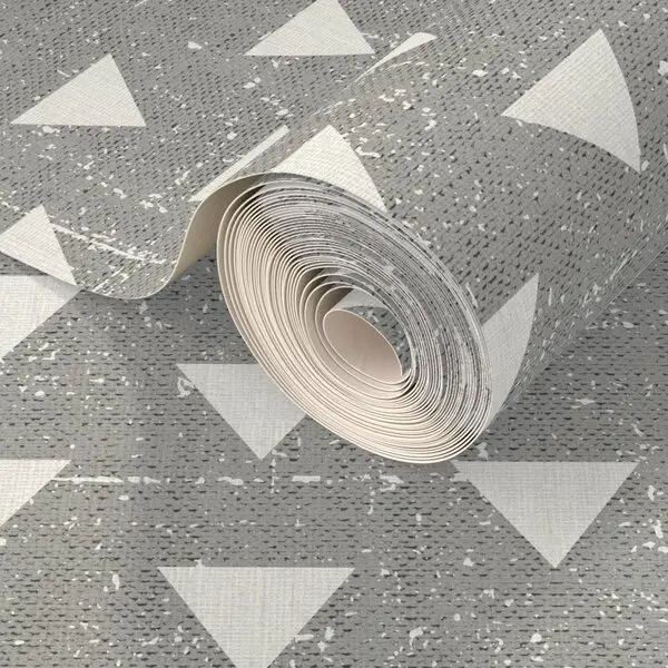 Spoonflower Tile Diamond Grey 100% Natural Sisal Grasscloth Wallcovering - Gray,white