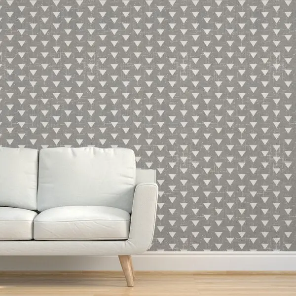Spoonflower Tile Diamond Grey 100% Natural Sisal Grasscloth Wallcovering